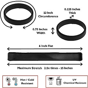 GRIFITI Elastic Band Joes 6" X 0.75" 12 Inch Circumference 3.8" Diameter Silicone Rubber Bands Assorted 20 Pack Long Lasting, Cooking Grade, Folders, Hot, Cold Uv Weather Resistant Heavy Duty Strong Big Rubberbands