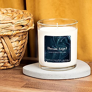 Foreverwick Dream Angel Creamy Vanilla Surprise Soy Wax Candle with Diamond Inside 14Oz Jar, Large Candles, Scented, Gift Women, Glass, Double Pour Inspired, 70 Hours