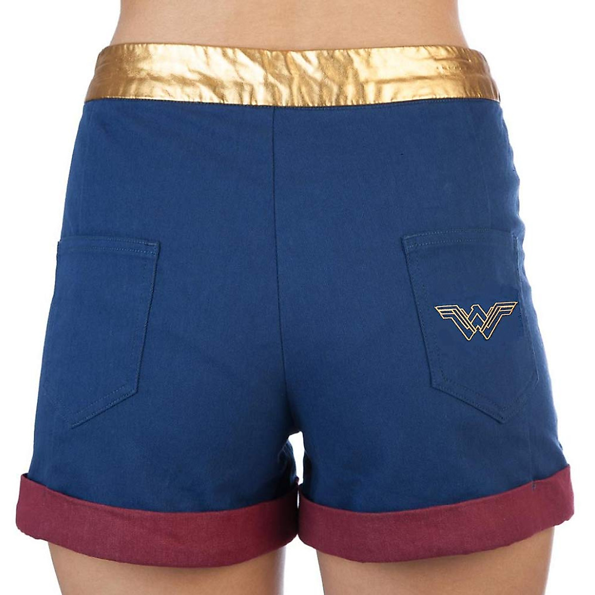 DC Comics Wonder Woman High Waisted Shorts-XX-Large Navy