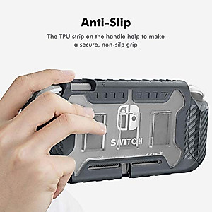 KIWIHOME Grip Case for Nintendo Switch Lite, Durable Anti-Slip Shockproof Protective Hard Case for Nintendo Switch Lite Console 2019 with Comfortable Grip & Game Card Slots (Gray)