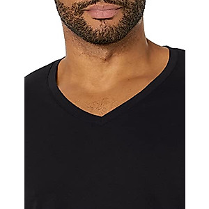 A|X Armani Exchange Men's Basic Pima V Neck Tee, Black, Medium