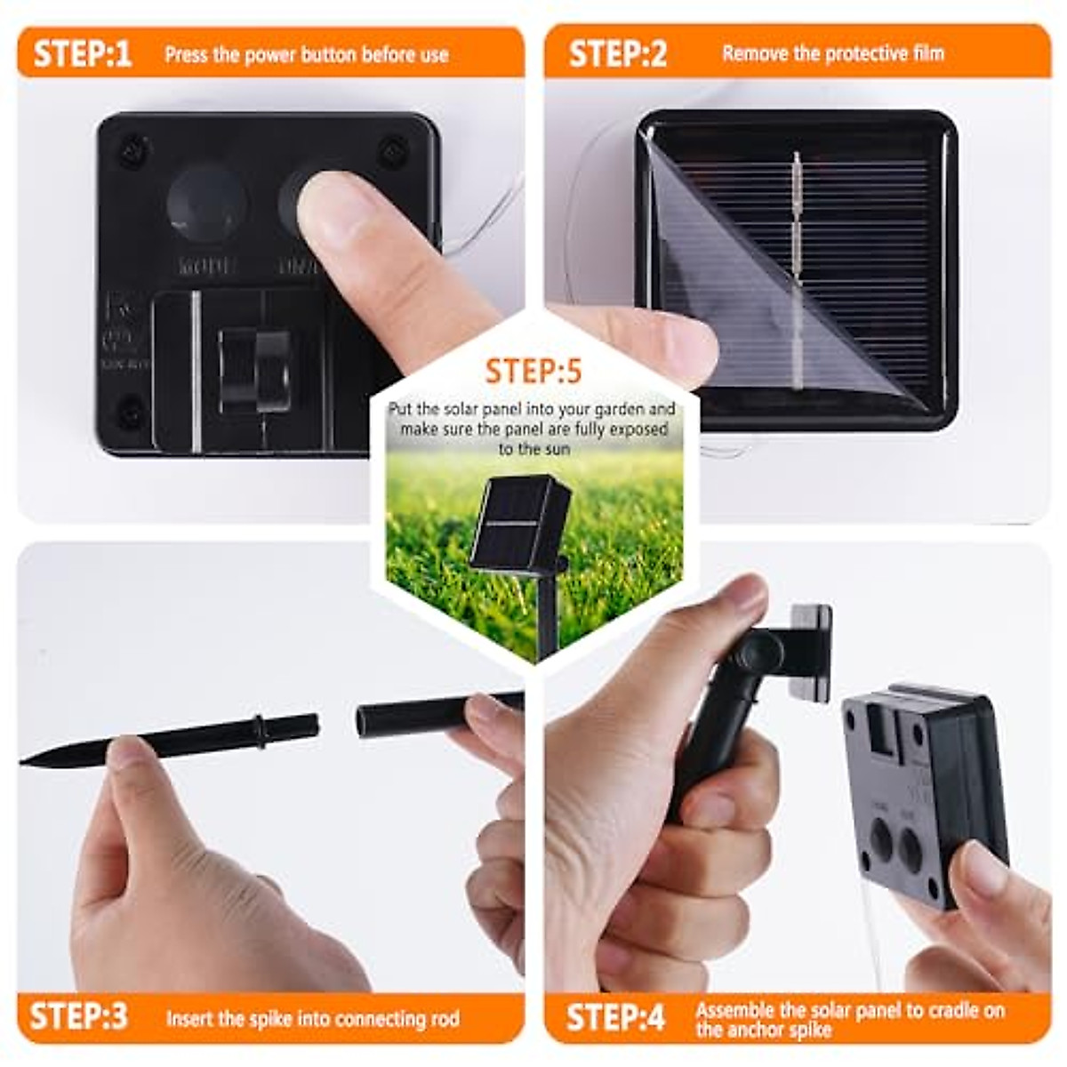 GLSbuld Multicolor Solar String Lights Outdoor,4-Pack 132FT 400 LED Halloween Lights with 8 Modes, Solar Fairy Lights for Christmas Party Indoor Patio Yard Trees Wedding