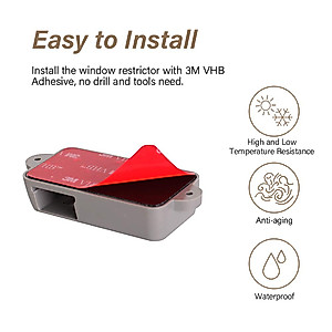 EUDEMON Window Lock Children Protection Window Restrictor Child Safety Window Stopper Falling Prevention Locks Limiter Easy to Install and Use 3M VHB Adhesive no Tools Need or Drill