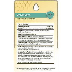 Medicated Moisturizing Lip Balm Twin Pack by Burts Bees for Unisex - 2 x 0.15 oz Lip Balm