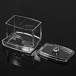 AYNEFY Cotton Swabs Storage, Cotton Swab Contain Box Portable Home Cosmetic Case Q-tip Storage Cotton Pad Swab Box Organizer for Bathroom and Bedroom 3.5inch x 3inch x 3.5inch