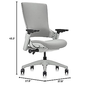 CLATINA Office Chair Swivel Executive Chair, Adjustable Ergonomic Computer Chair with 3D Armrest and Lumbar Support, Fabric Backrest Task Chair for Home Office Conference Room
