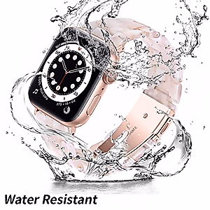 OCEBEEC Resin Bands Compatible with Apple Watch 38mm 40mm 41mm 42mm 44mm 45mm, Light Resin Strap Bracelet Replacement for iWatch SE Series 7/6/5/4/3/2/1 Women Men (Pink Flower, 38mm/40mm/41mm)
