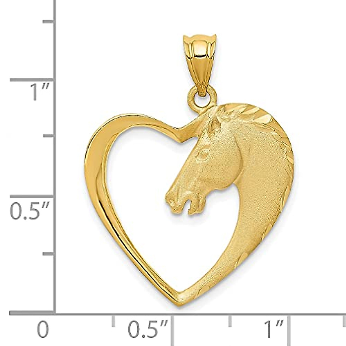 IceCarats 14K Yellow Gold Horse Head Necklace Animal Lover Pendant Equestrian Charm Only