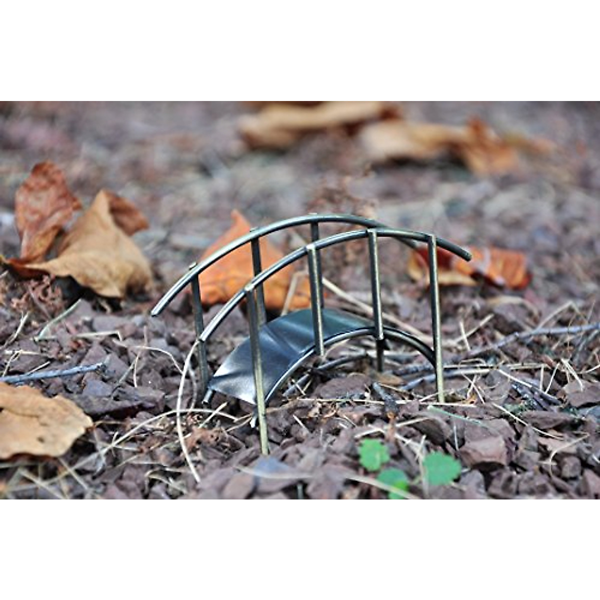 G & F Products MiniGardenn 10030 Fairy Garden Miniature Mini Bridge, Rustic, 4" L x 1.25" W x 2.5" H with 2" Picks