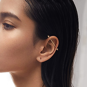 Sanfenly Industrial Piercing Jewelry 14G 16G Stainless Steel Industrial Earrings with Chain Dangle Industrial Piercing Bar Double Cartilage Helix Piercing Earrings Industrial Barbell for Women Men