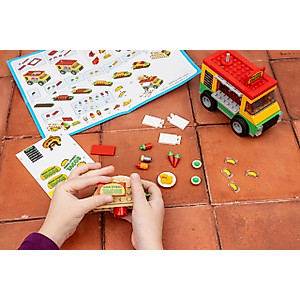 Brick Loot Taco Truck Toy Building Block Set with Spinning Street Sign, for Adults & Kids Age 6+, 100% Compatible with Lego and Other Major Brands, Custom-Designed Toy Building Set Model, 185 Pieces