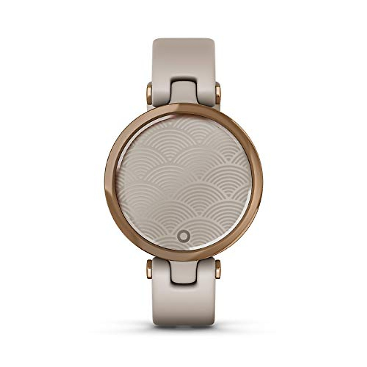 Garmin Lily™, Small GPS Smartwatch with Touchscreen and Patterned Lens, Rose Gold and Light Tan