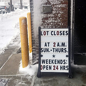 SmartSign 24"x36" Changeable Message Sign Board Sidewalk Sign, Standard Portable A-Frame Sign & Letter Kit for Outdoor, Business, Large Black Standing Frame with Wheels, USA-Made