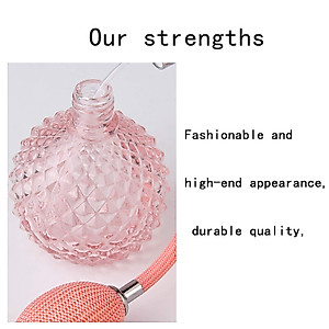 Lamoutor Vintage Perfume Spray Bottle 100ml Pink Vintage Refillable Perfume Bottle with Long Tassel
