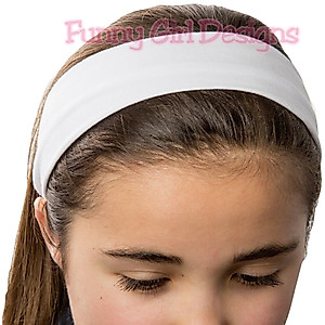 1 DOZEN 2 Inch Wide Cotton Stretch Headbands (Official Funny Girl White)
