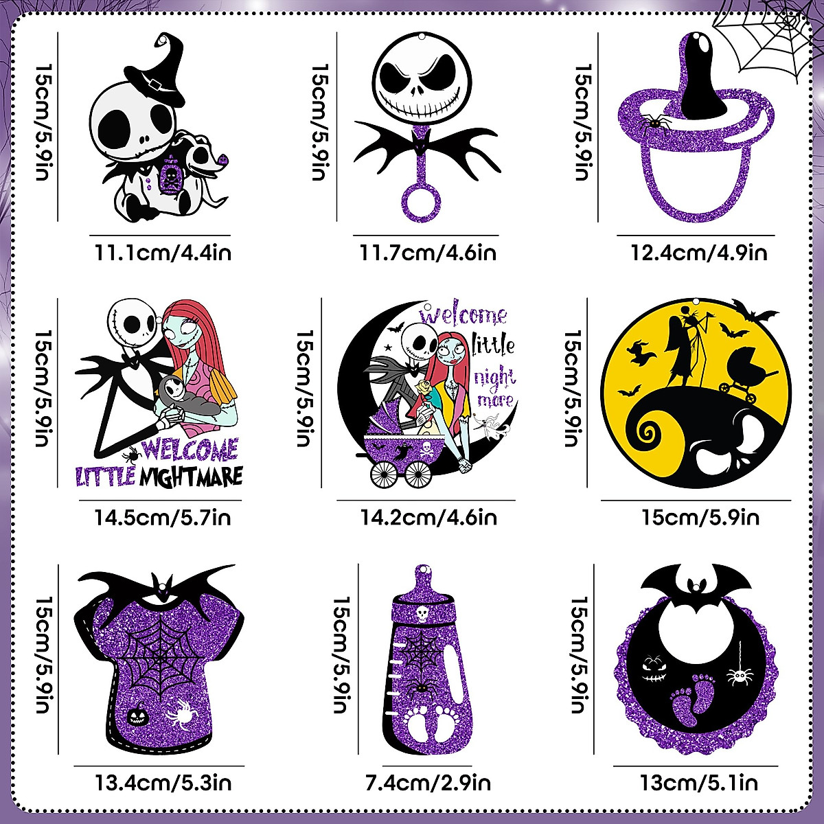 LANFUBEISI Nightmare Baby Shower Decorations Halloween Hanging Swirls, 36pcs Welcome Little Baby Halloween Baby Shower Party Hanging Decorations, Cute Themed Halloween Birthday Party Supplies