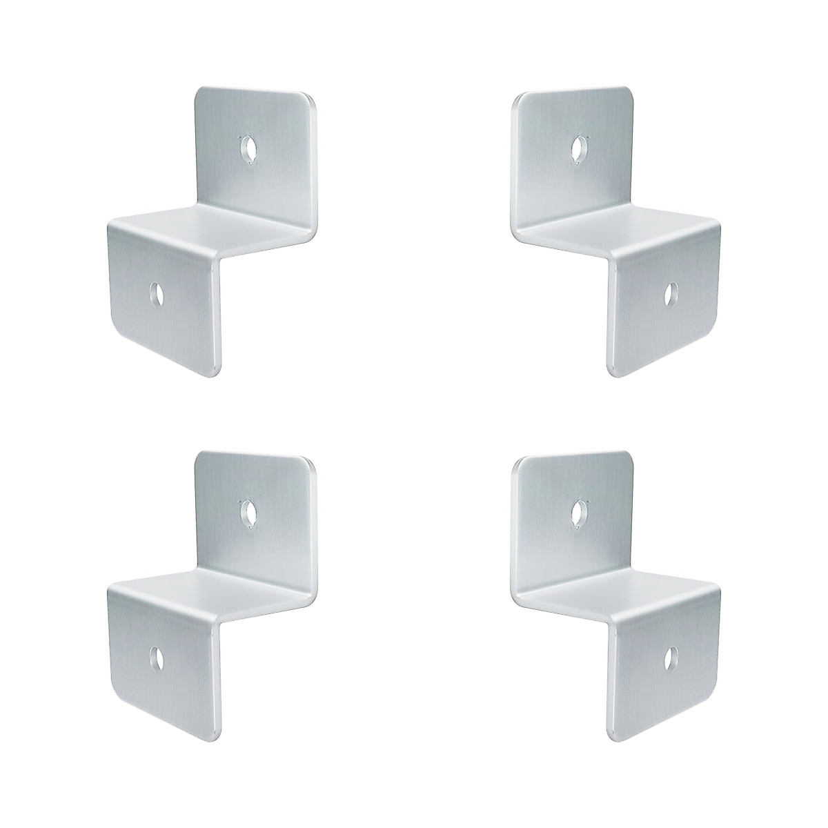 KUMGROT 4 Sets Solar Panel Brackets Aluminum Alloy Z Brackets for Solar Panels Roof RV Boat Off Grid, Silver