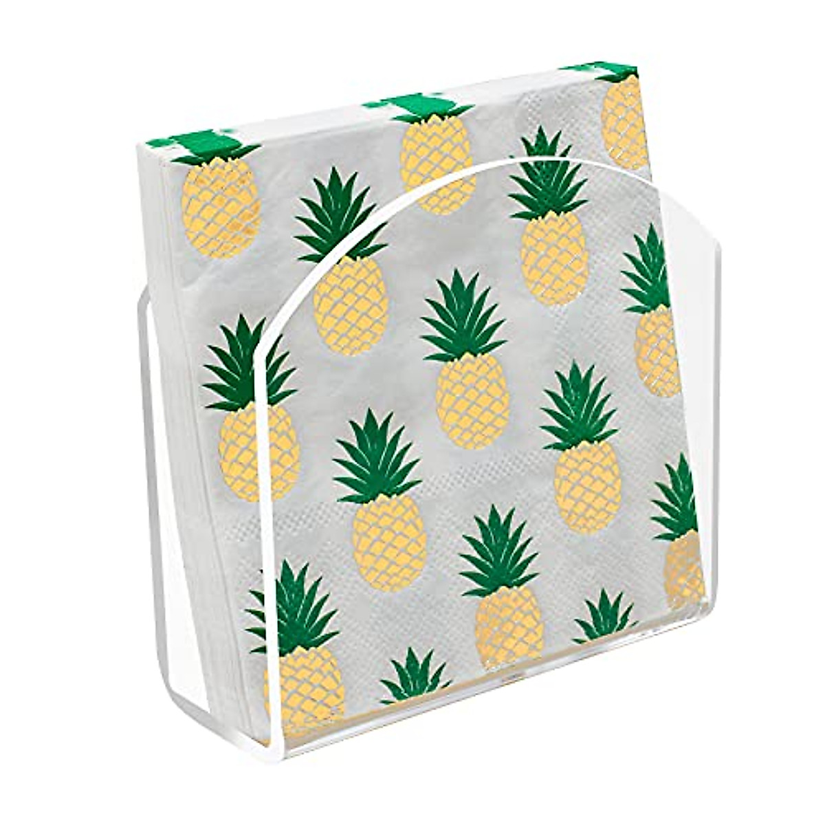 Napkin Holder Crystal Clear Acrylic Napkin Holders for Tables, Clear Paper Napkin Holder Stand Tabletop Freestanding Tissue Box Dispenser for Dinner Kitchen Restaurant Home Decor Bar Accessories