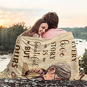 Wedding Anniversary Blanket Gifts for Him Her Wife Husband Men, Best Romantic Anniversary Marriage Gift for Couple Mom Dad Parents, Happy Anniversary for Girlfriend Boyfriend Gifts Blanket 60"X 50"