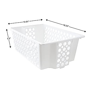Organize Your Home Large Slide-It Baskets, 2 Pack, Stacking and Sliding Modular Storage, Great Organizing Bins for Pantry, Closet, Bedroom, Office, and all Storage, 19.2” x 12.5” x 7.5”
