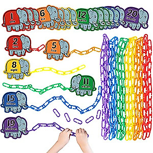 Aizweb 240pcs C-Clips Hooks Plastic Chain Links - Counting & Linking Activity Kit, Sensory Toys for Toddlers, Develops Kid's Fine Motor and Color Recognition & Sorting Skills,Educational Learning Toys