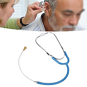 Audiphones Stethoscope, Easy to Use Stethoscope Metal Volume Noise Detection Lightweight for Home (Light Blue)
