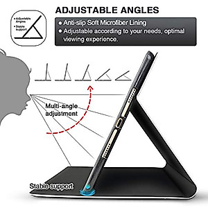 INSSISAIN Case for iPad 9th/8th/7th Generation 2021/2020/2019 10.2 Inch, Multi-Angle Viewing Stand Shell, PU Leather Protective Cover with Auto Sleep for 10.2" iPad 9/iPad 8/iPad 7, Sunflower