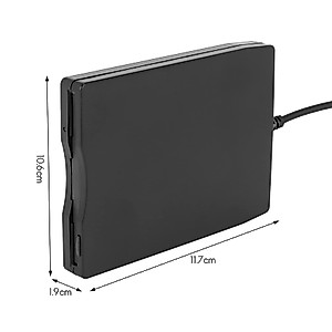 Ticarus USB Floppy Drive 3.5inch USB External Floppy Disk Drive Portable 1.44 MB FDD USB Drive Plug and Play for PC Windows98SE Windows XP Vista Black