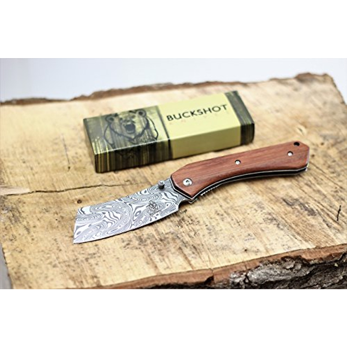 Wartech Buckshot Knives PBK220 Thumb Open Spring Assisted Tanto Cleaver Pocket Knives (PBK222DS)