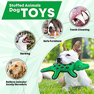 Fuufome Squeaky Dog Toys for All Breeds:Interactive and Puppy Teething Toys with Upgraded Fabric-Stuffed Animals Dog Toys for Boredom and Stimulating to Keep Them Busy