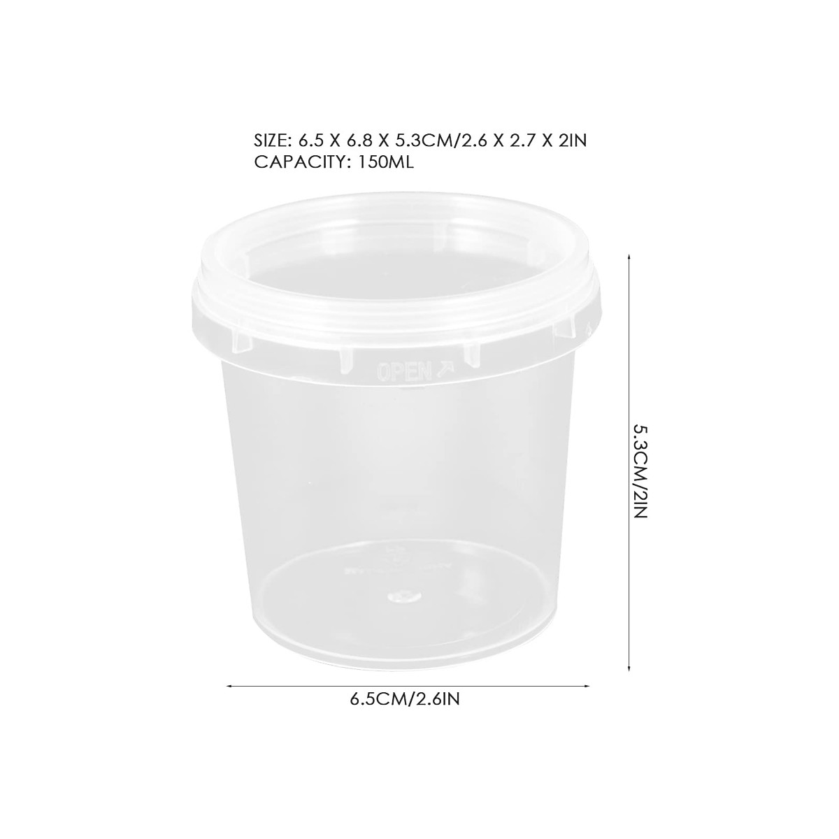 Toyvian Mini Mini Containers 18pcs Small Clear Plastic Buckets Ice Cream Tub Containers with Lid Handle Tiny Plastic Pails for Food Drinks Storage 150ml Transparent Snoop Slimes Snoop Slimes