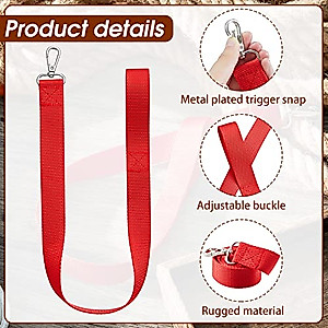 5 Pack Bucket Strap, Adjustable Water Bucket Strap Horse Supplies for Hay Nets, Bucket Hangers for Horses, Red Nylon Water Buckets Strap, Horse Stall, Outdoor Feeders, 22 Inch