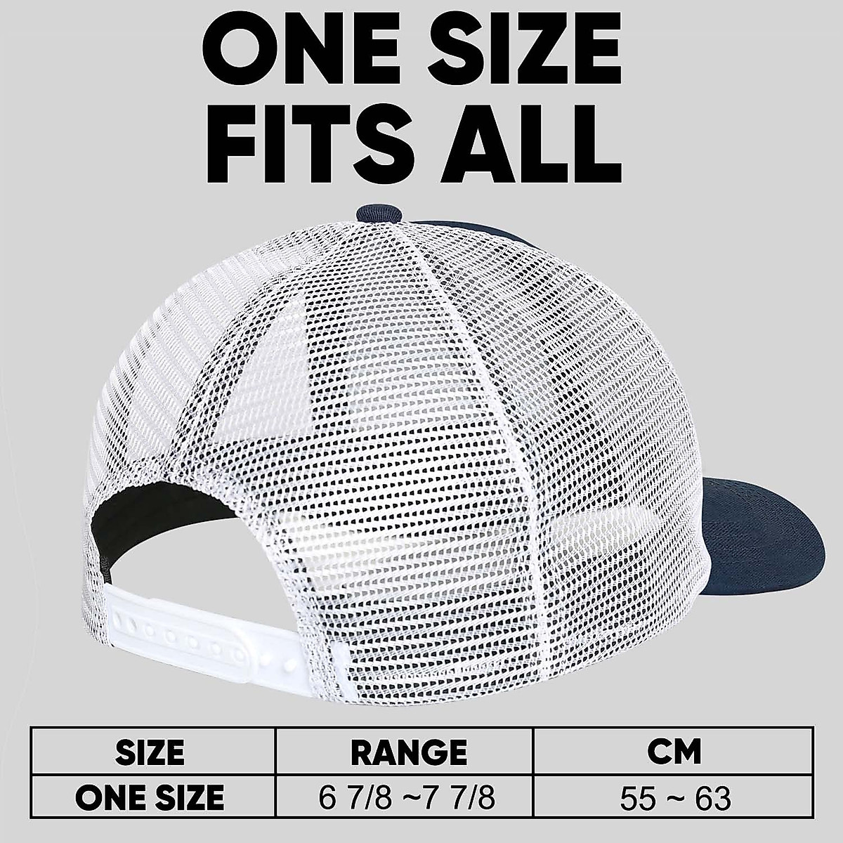 Pnkvnlo Trucker Hat for Men and Women - Outdoors Snapback Hats for Hiking, Climbing, Fishing, Outdoor Adventure - Bear Mountain Navy