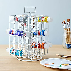 White Paint Storage Spinner by Craft Smart - Paint Tower Organizer Holds Up to 48 2oz Bottles - 1 Pack