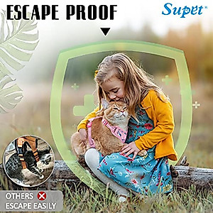 Supet Cat Harness and Leash Escape Proof for Walking, Adjustable for Large and Small Kittens Dogs