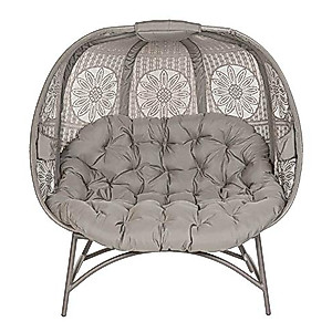 Flowerhouse Cozy 4-Legged Metal Outdoor Pumpkin Lounge Chair Dreamcatcher Sand
