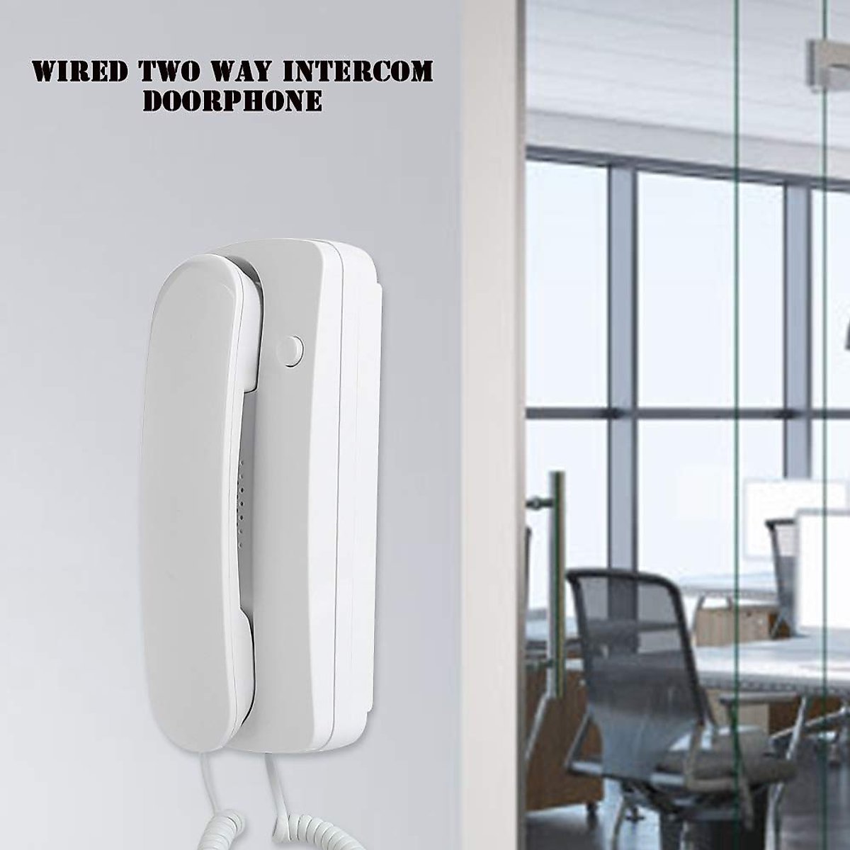 Maxmartt 2 Pcs Wired Intercom Phone AC DC Two Way Intercom Doorphone Home Room Intercome Phone Indoor Telephone Audio Non-Visual Interphone for Villa Home Office