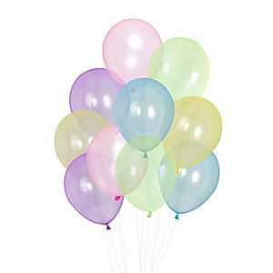 AnnoDeel 100pcs Crystal Pastel Clear Balloon, 12 inch Colorful Thick Transparent Party Latex Balloon for Wedding Birthday Baby Shower Party Decoration (MIX)