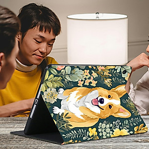 BFDHGQZC for Fire HD 10 & 10 Plus Tablet Case (11th Generation, 2021 Release),Shockproof Stand Protive Cover with Pen Holder and Auto Wake/Sleepd for Kindle Fire 10,Dog Flower