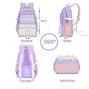 Sopnorm Kawaii Backpack for Girls Cute Aesthetic for School Teen Girls Lightweight Elementary Toddler Bookbag Colorful Kawaii Back Pack