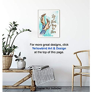 Fashion Design Wall Art - Glam Wall Decor - Luxury Gift for Women, Designer Shoes Fan, Couture Fashionista - Cute Girly Home Decoration for Bathroom, Living Room, Girls Teens Bedroom - Poster Picture