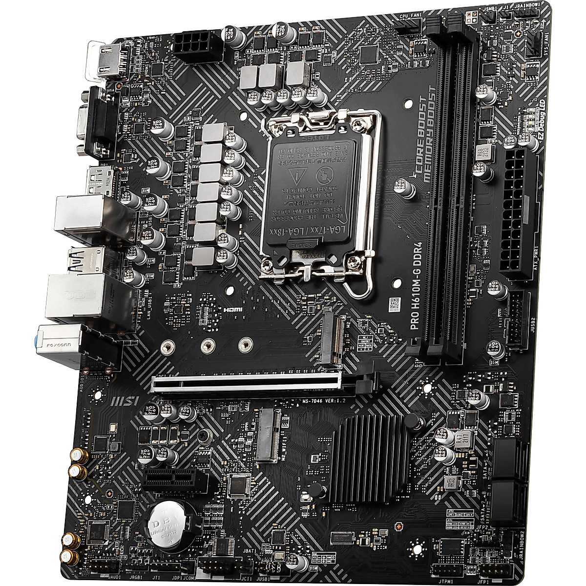 MSI PRO H610M-G DDR4 DDR4 Motherboard (mATX, 12th Gen Intel Core, LGA 1700 Socket, DDR4, PCIe 4, 2.5G LAN, M.2 Slots, USB 3.2)