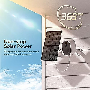 blurams 2K Solar Security Camera Wireless Outdoor, Cameras for Home Security Outside, Color Night Vision, PIR Human Detection, IP66 Weatherproof, 2-Way Audio, Compatible with Alexa/Google Assistant