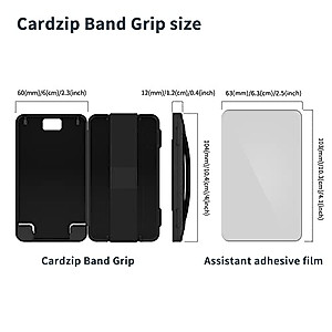 Sinjimoru Cell Phone Card Holder Wallet Case for Back of Phone, Secure Silicone Phone Stand. Card Zip 2 Black