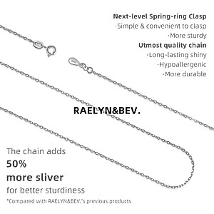 Raelyn&Bev. 18” Sterling Silver Cubic Zirconia Pendant Necklace for Women with Polishing Cloth, Protection Box and Velvet Drawstring Bag