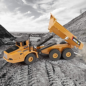 1/50 Scale Diecast Articulated Dump Truck, Metal Engineering Vehicle Construction Models Toys for Kids (Articulated Dump Truck)