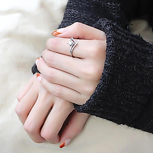 Womens Ring Mountain Top Stainless Steel Ring with AAA Grade CZ in Clear 6