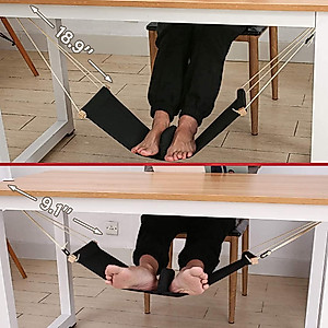Yamasan Foot Hammock Under Desk with Separate Cushion Footrest Adjustable Office Foot Rest Under Desk Hammock Portable Desk Feet Hammock