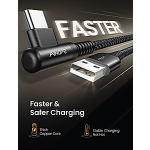 AINOPE USB Type C Cable [4-Pack 3.3ft/3.3ft/6.6ft/10ft] 3.1A Fast Charging USB to USB C Cable, Nylon Braided USB C Charging Cable Compatible with Galaxy S21+ Ultra, iPad Mini/Air/Pro, Pixel 6X