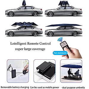 Universal Car Tent Cover, Folding Sun Protection Carport, Fully Automatic Summer Car Umbrella Cover, Tent Movable Carport Canopy with Remote Control for Outdoor Camping Tent,Silvergray-4.5x2.3m